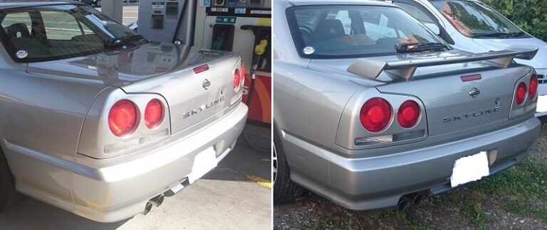 R34 4ドアセダン トランク交換 純正リアスポイラーリアウイング 取り付け スカイライン ER34 ENR34 HR34 | R34 ...
